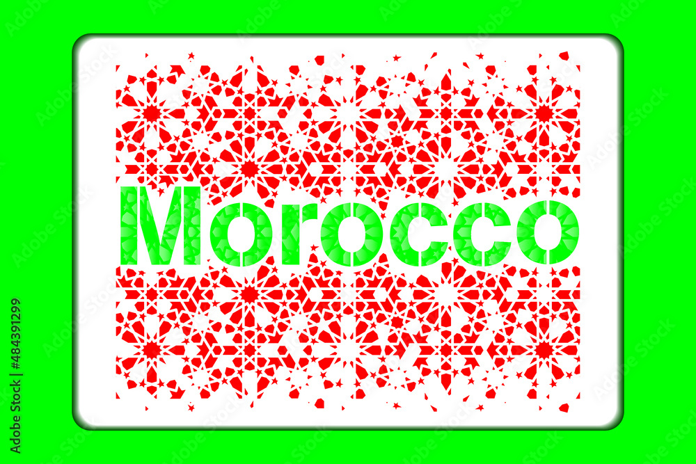 Morocco Flag. Moroccan disintegration pattern based on geometric ...