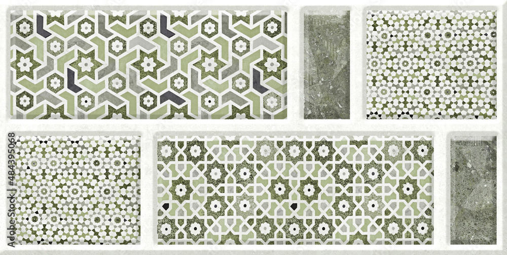 Multicolor digital wall tiles design for interior abstract home decor ...