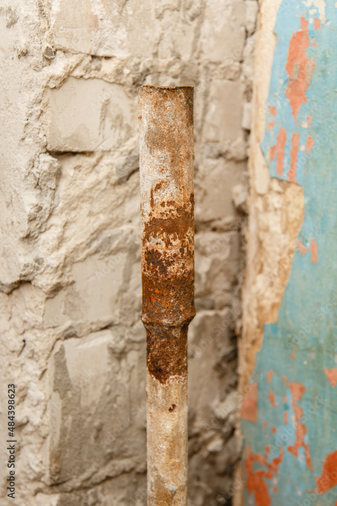 rusty water pipe after thirty years of operation. Corrosion inside a ...