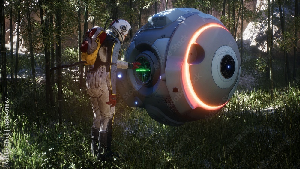 An astronaut on an alien planet tries to establish communication with ...