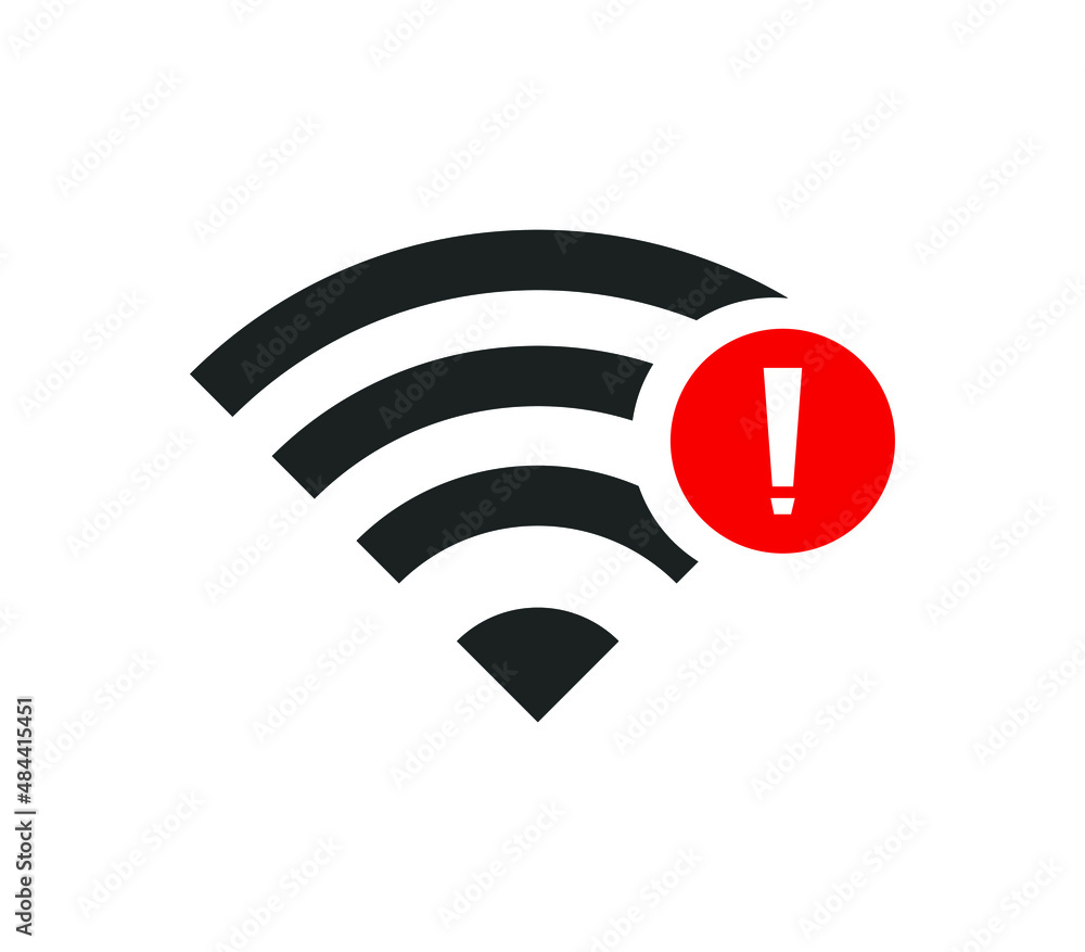 No wireless connections no wifi icon sign vector black color Stock ...