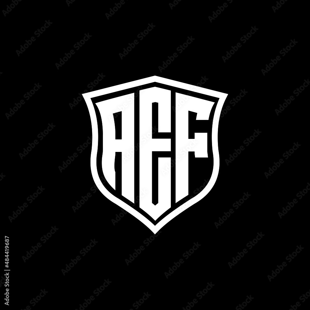 AEF letter logo design with black background in illustrator, vector ...
