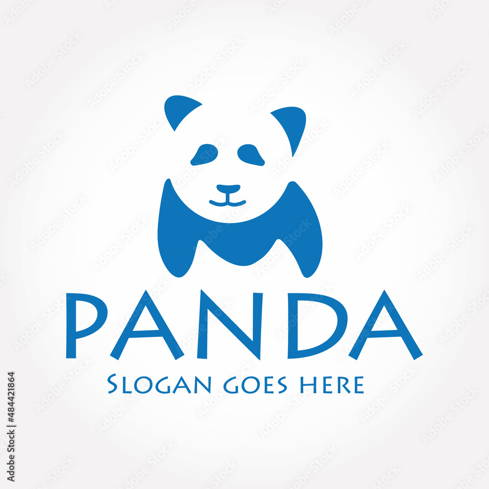Letter M Panda bear Logo design vector eps template. Panda animal Funny ...