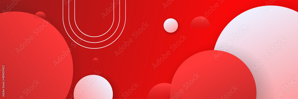 modern memphis geometric red abstract banner design background ...