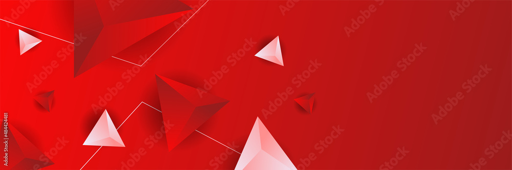 modern memphis geometric red abstract banner design background ...