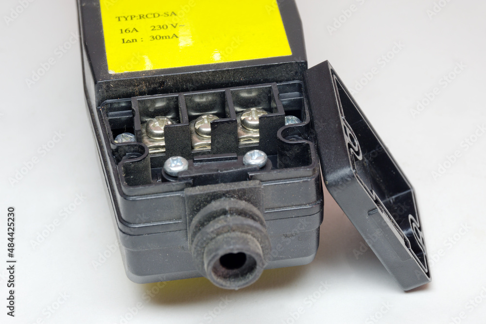 power plug for concrete vibrator. removed plastic cover from connecting ...