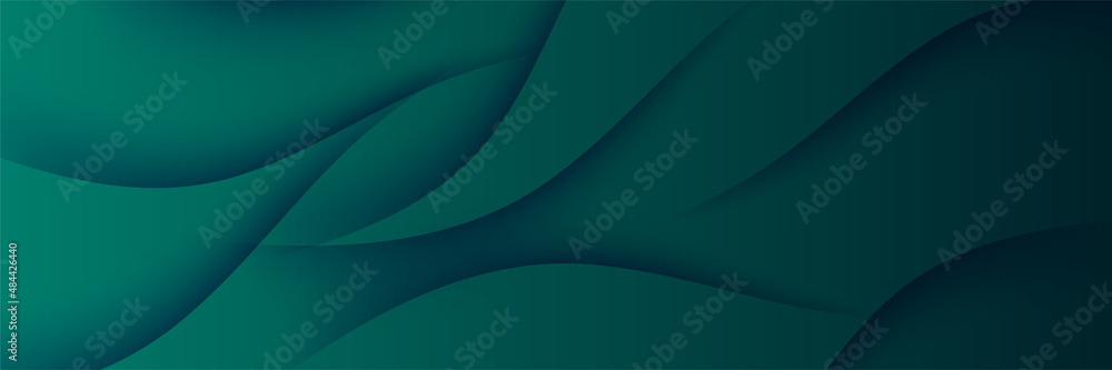 modern Wave green abstract banner design background. Modern dark green ...