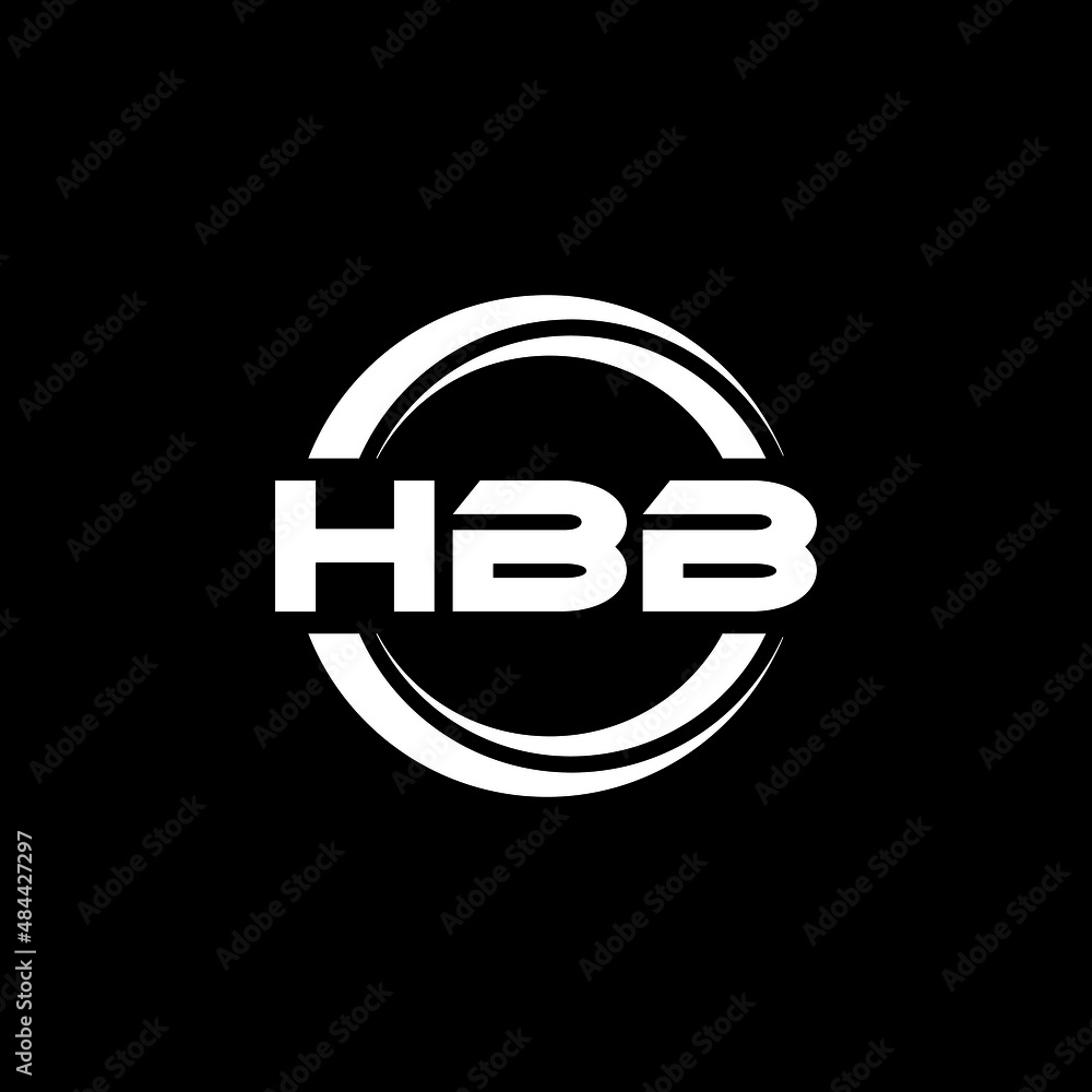 HBB letter logo design with black background in illustrator, vector ...