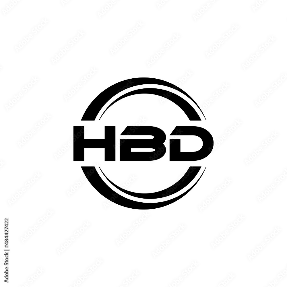 HBD letter logo design with white background in illustrator, vector ...