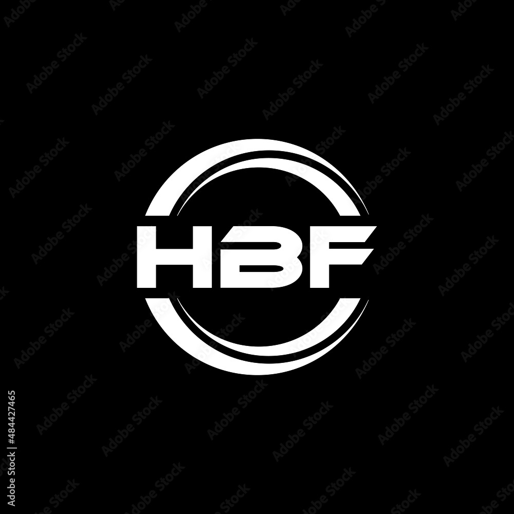 HBF letter logo design with black background in illustrator, vector ...