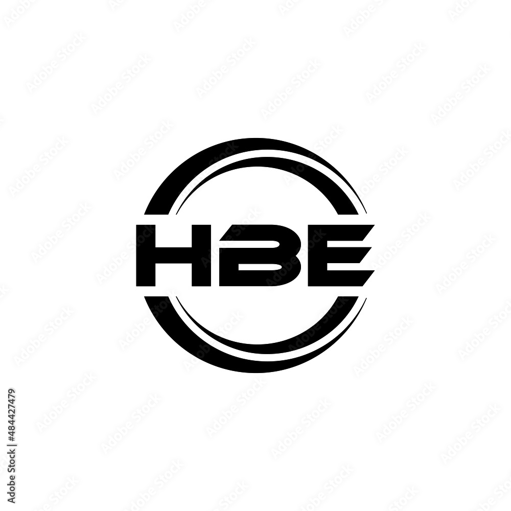 HBE letter logo design with white background in illustrator, vector ...