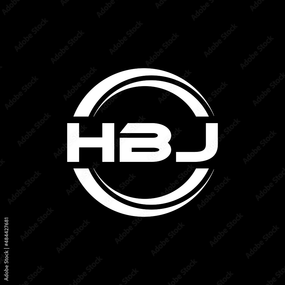 HBJ letter logo design with black background in illustrator, vector ...