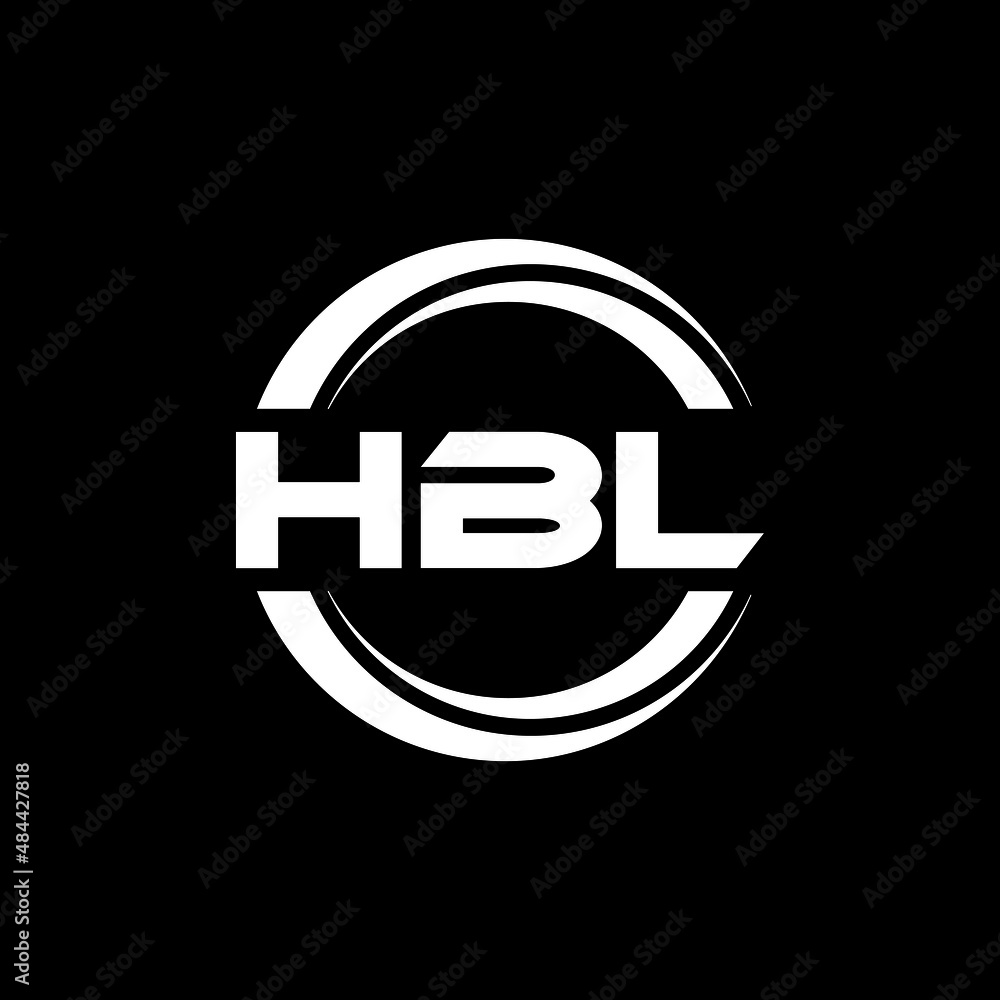 HBL letter logo design with black background in illustrator, vector ...