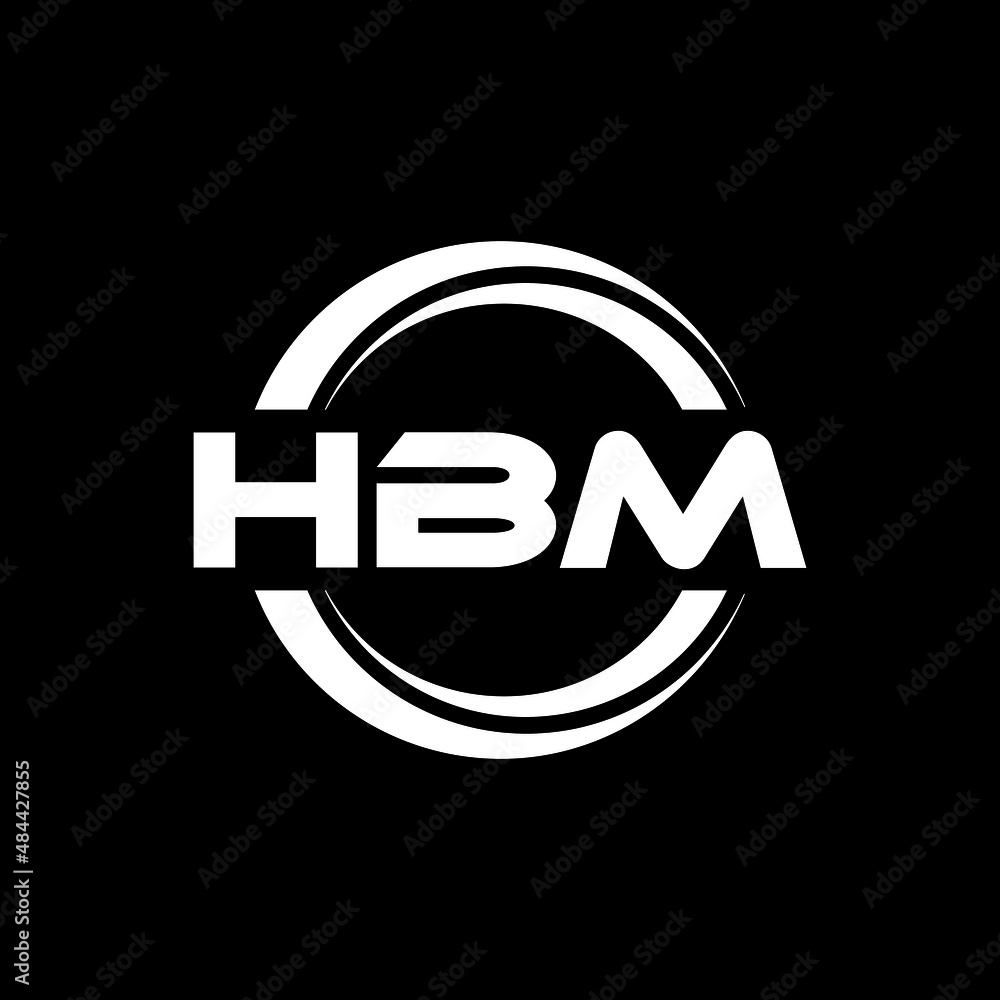 HBM letter logo design with black background in illustrator, vector ...