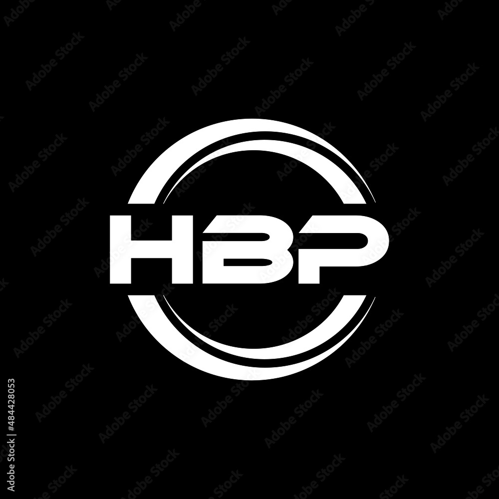 HBP letter logo design with black background in illustrator, vector ...