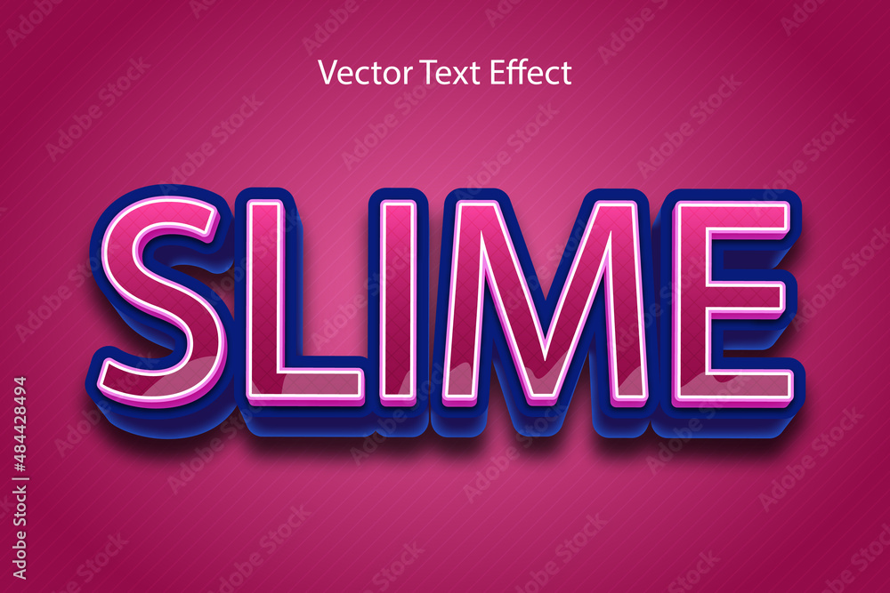 Toon editable 3d text effect banner Stock Vector | Adobe Stock