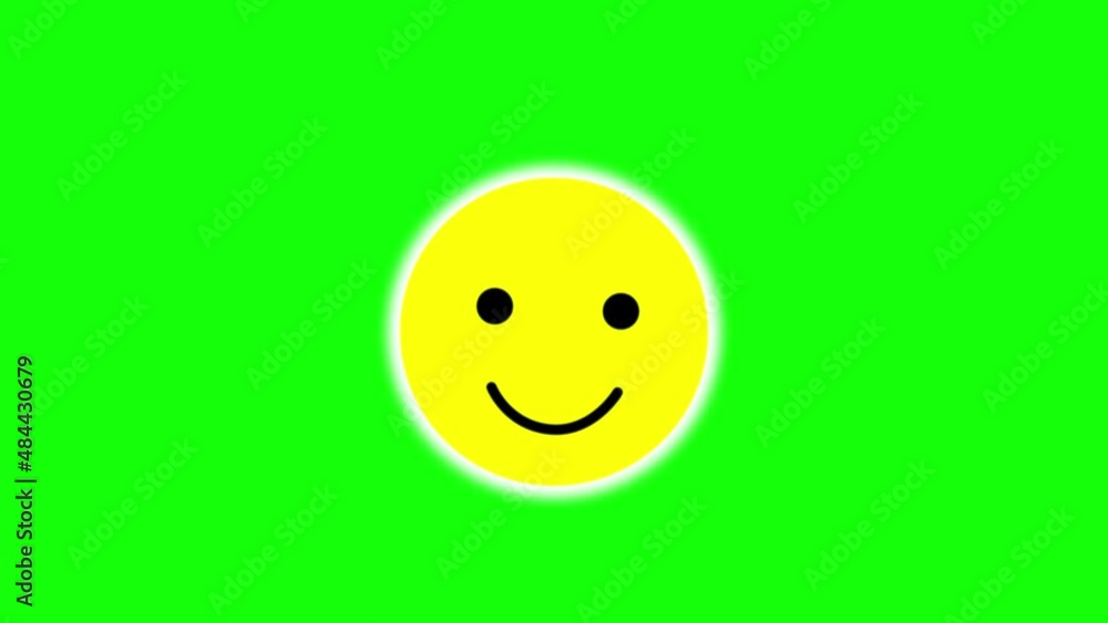 Jumping smiley jumping on green screen. Seamless looped animation ...