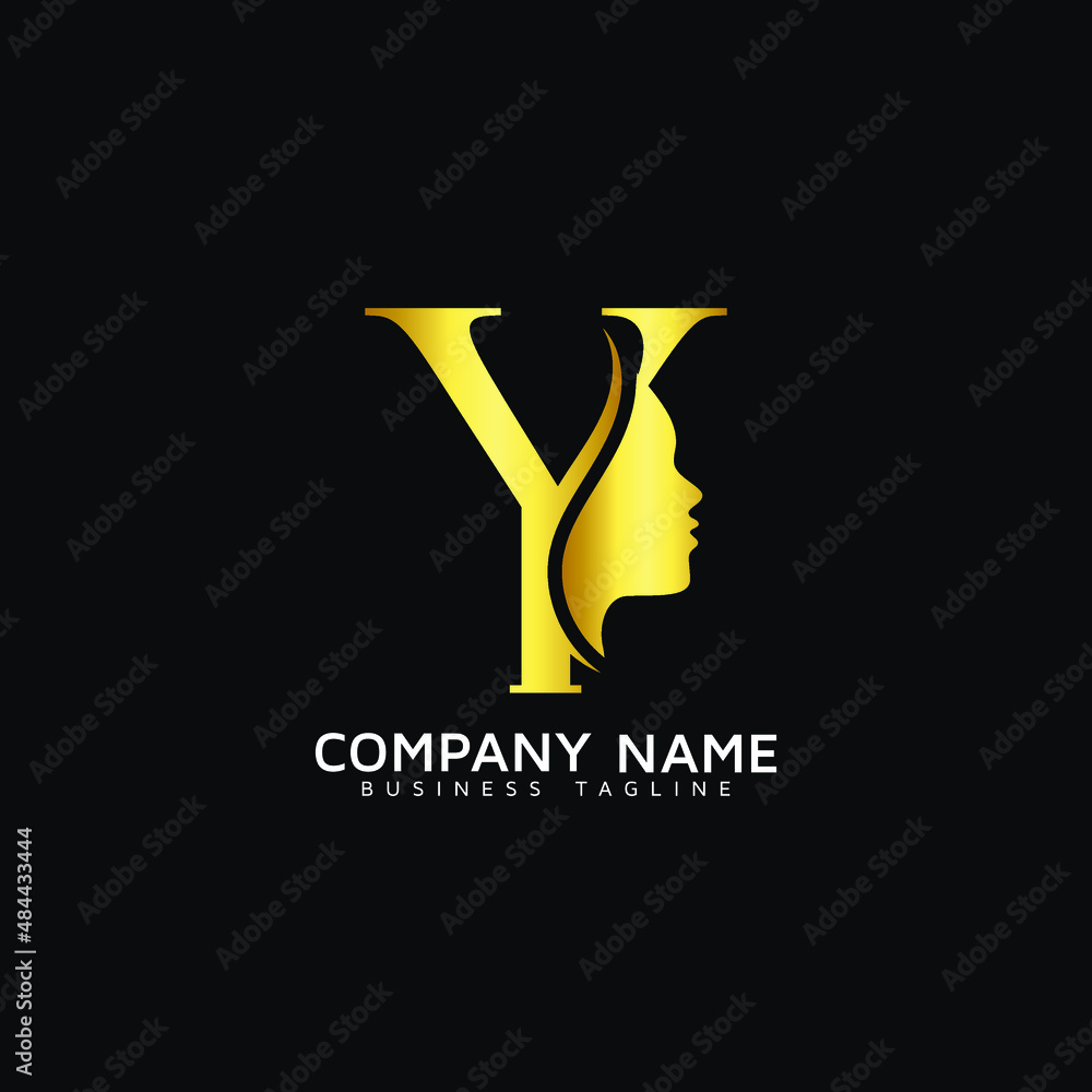 Y Letter Beauty Face initial Y luxury beauty queen woman face logo ...