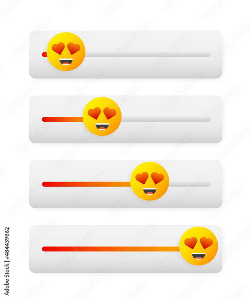 Level slider in flat style on white background. Flat vector. Arrow icon ...