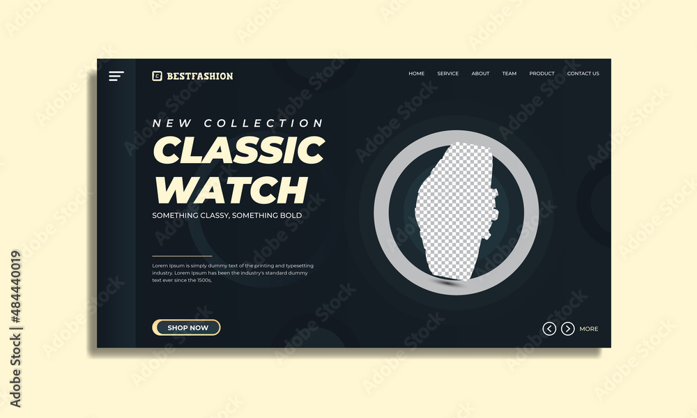 Black color classic watch brand product Social media post cover Design ...