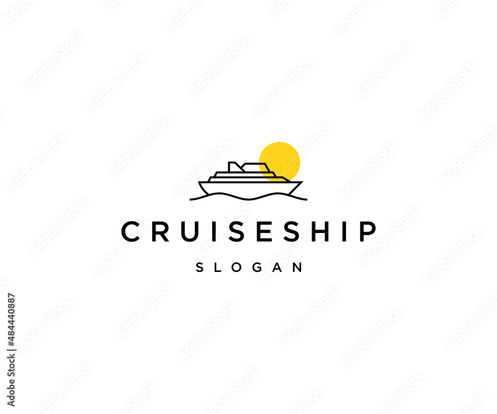 Cruise ship logo icon design template Stock Vector | Adobe Stock