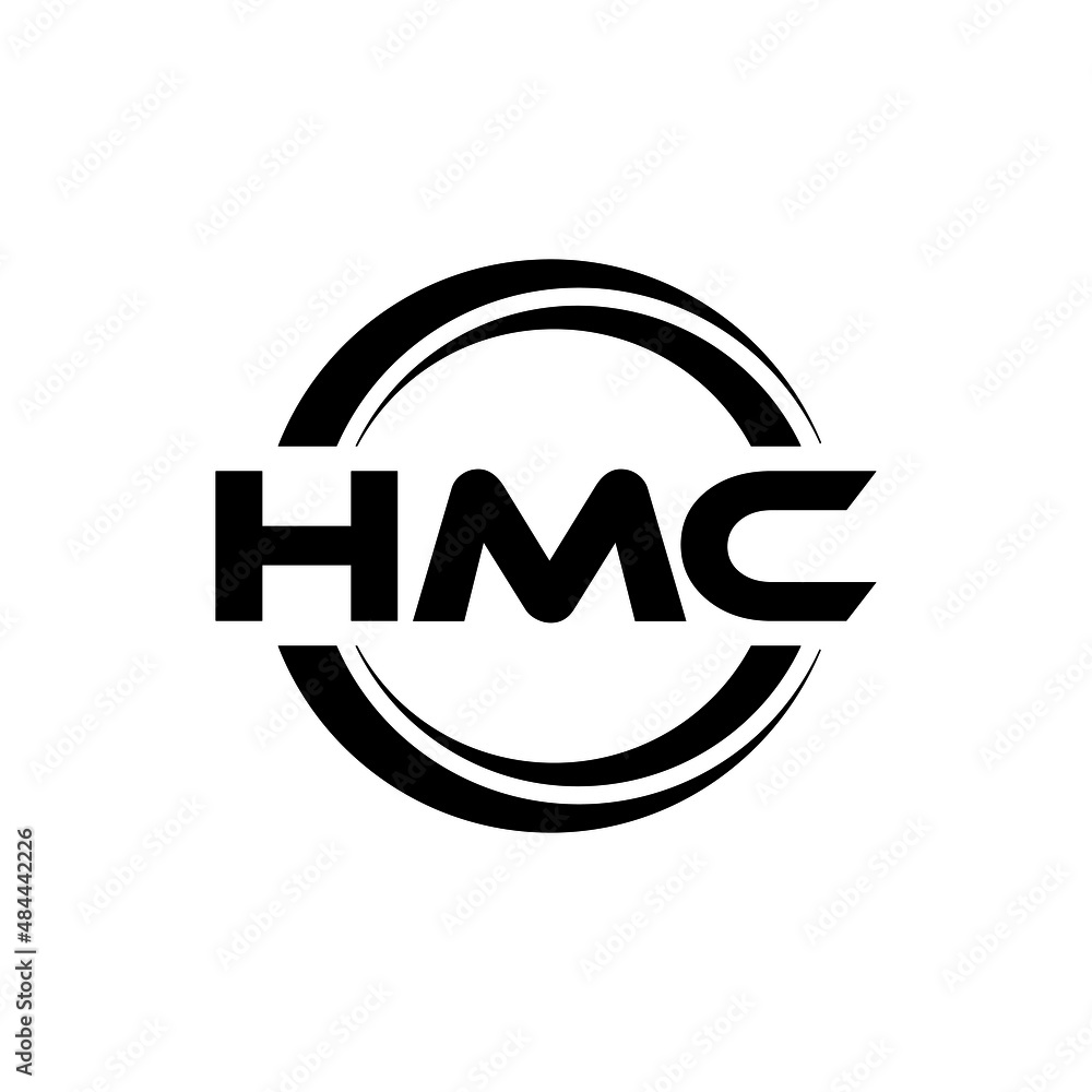 HMC letter logo design with white background in illustrator, vector ...