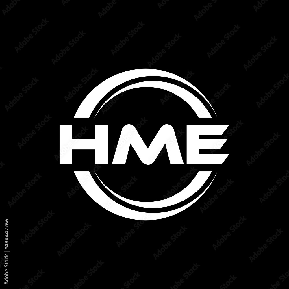 HME letter logo design with black background in illustrator, vector ...