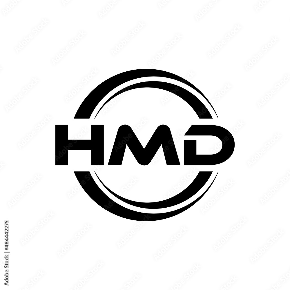HMD letter logo design with white background in illustrator, vector ...