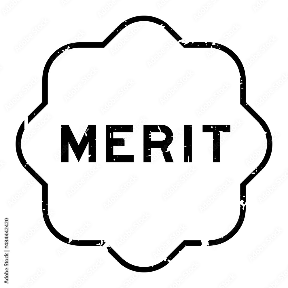 Grunge black merit word rubber seal stamp on white background Stock ...