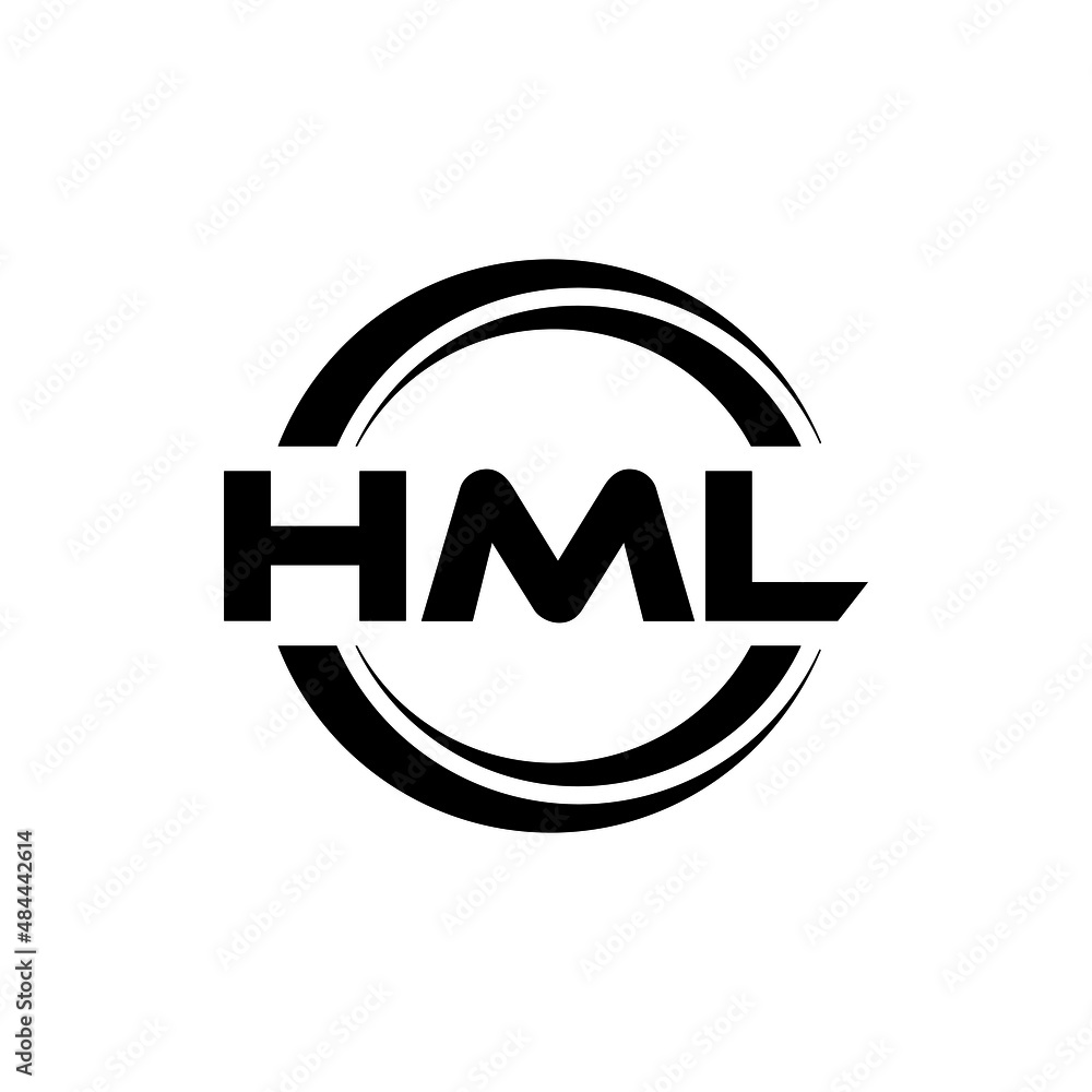 HML letter logo design with white background in illustrator, vector ...