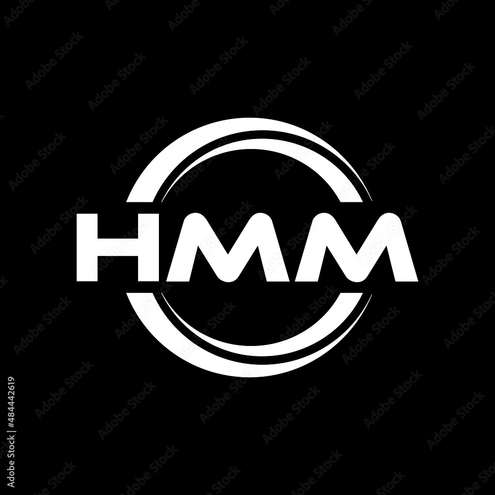 HMM letter logo design with black background in illustrator, vector ...