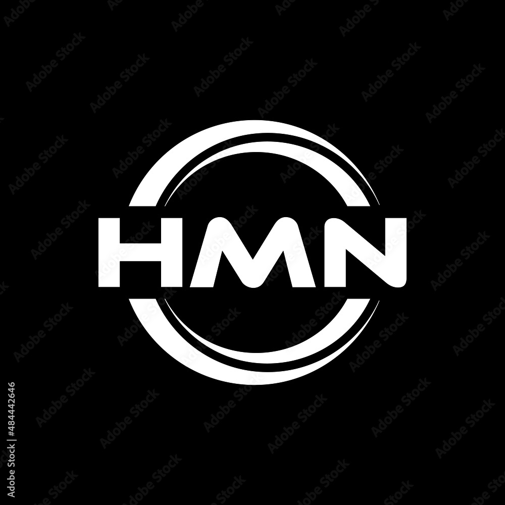 HMN letter logo design with black background in illustrator, vector ...