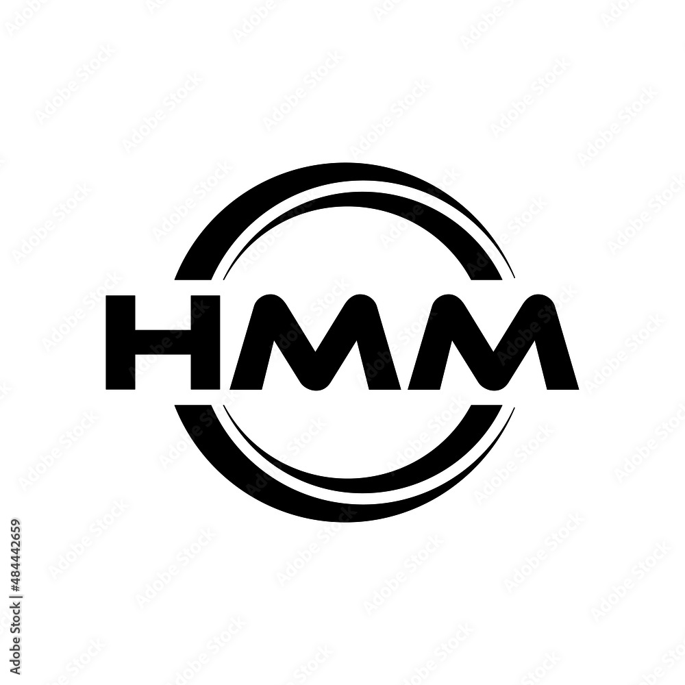HMM letter logo design with white background in illustrator, vector ...