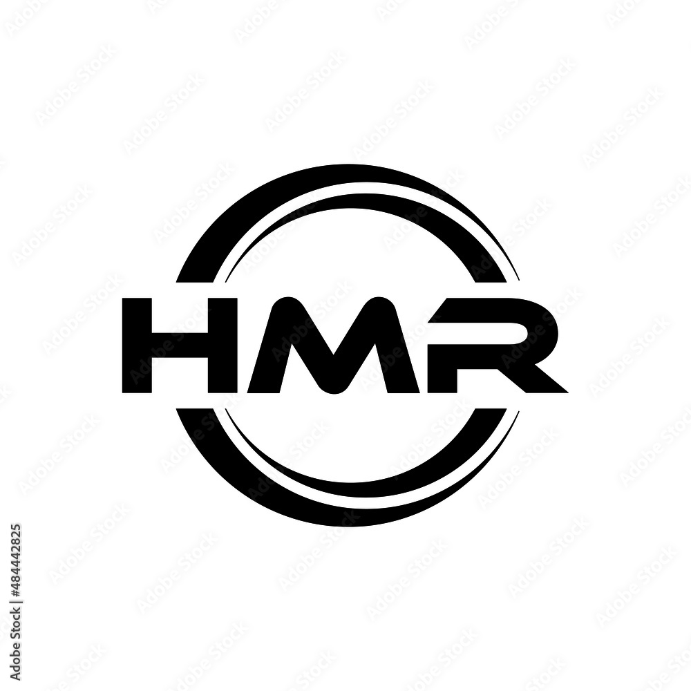 HMR letter logo design with white background in illustrator, vector ...