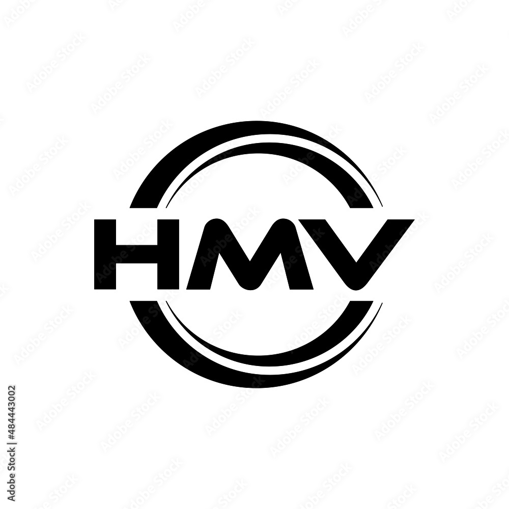 HMV letter logo design with white background in illustrator, vector ...