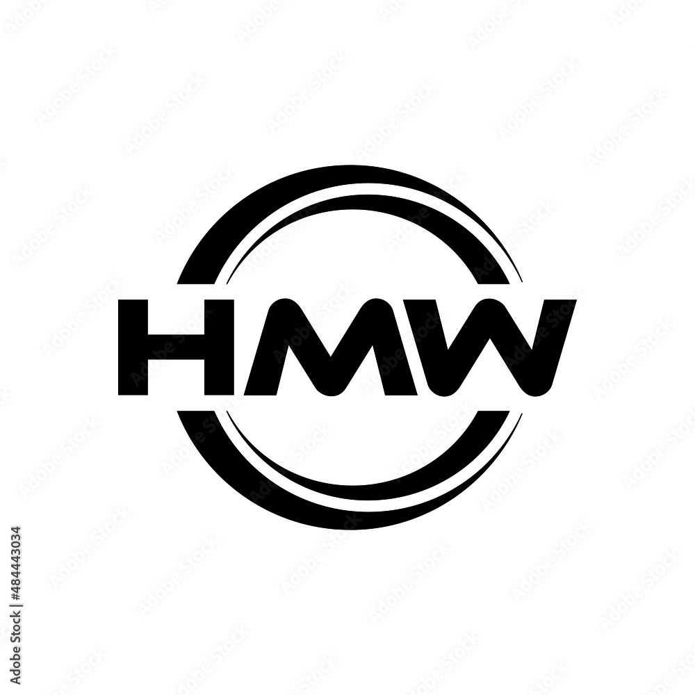 HMW letter logo design with white background in illustrator, vector ...