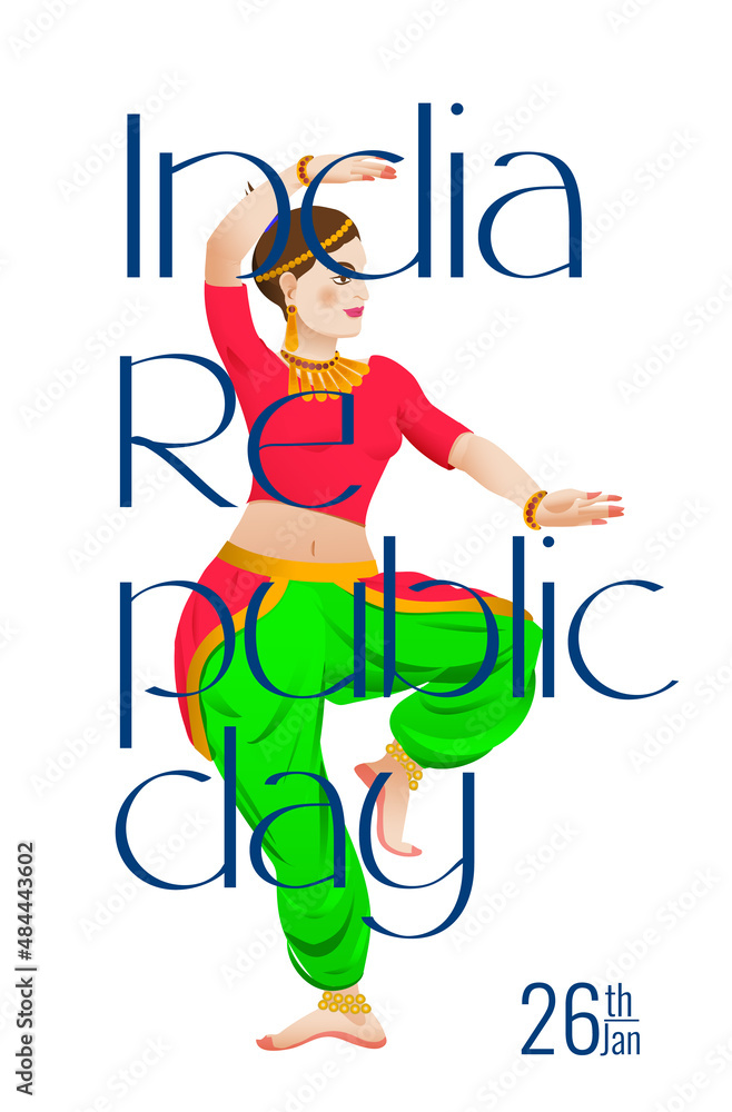 India poster and logo design with Taj Mahal in line art style. Use it ...