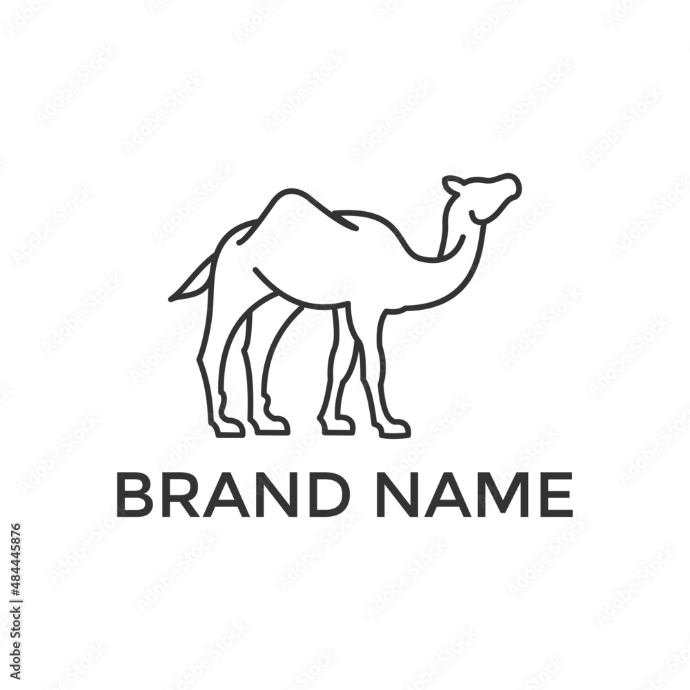 camel line Logo Design Vector Stock Vector | Adobe Stock