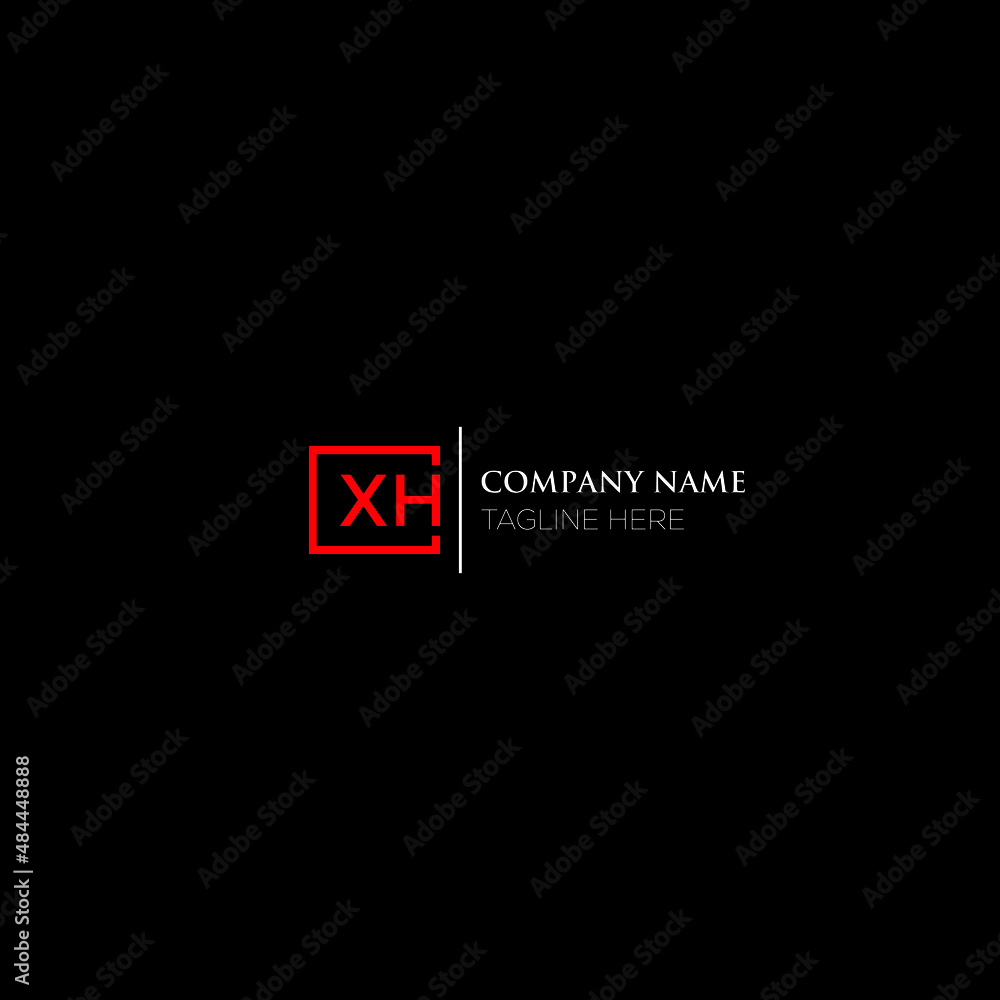 XH letter logo design on black background. XH creative initials letter ...