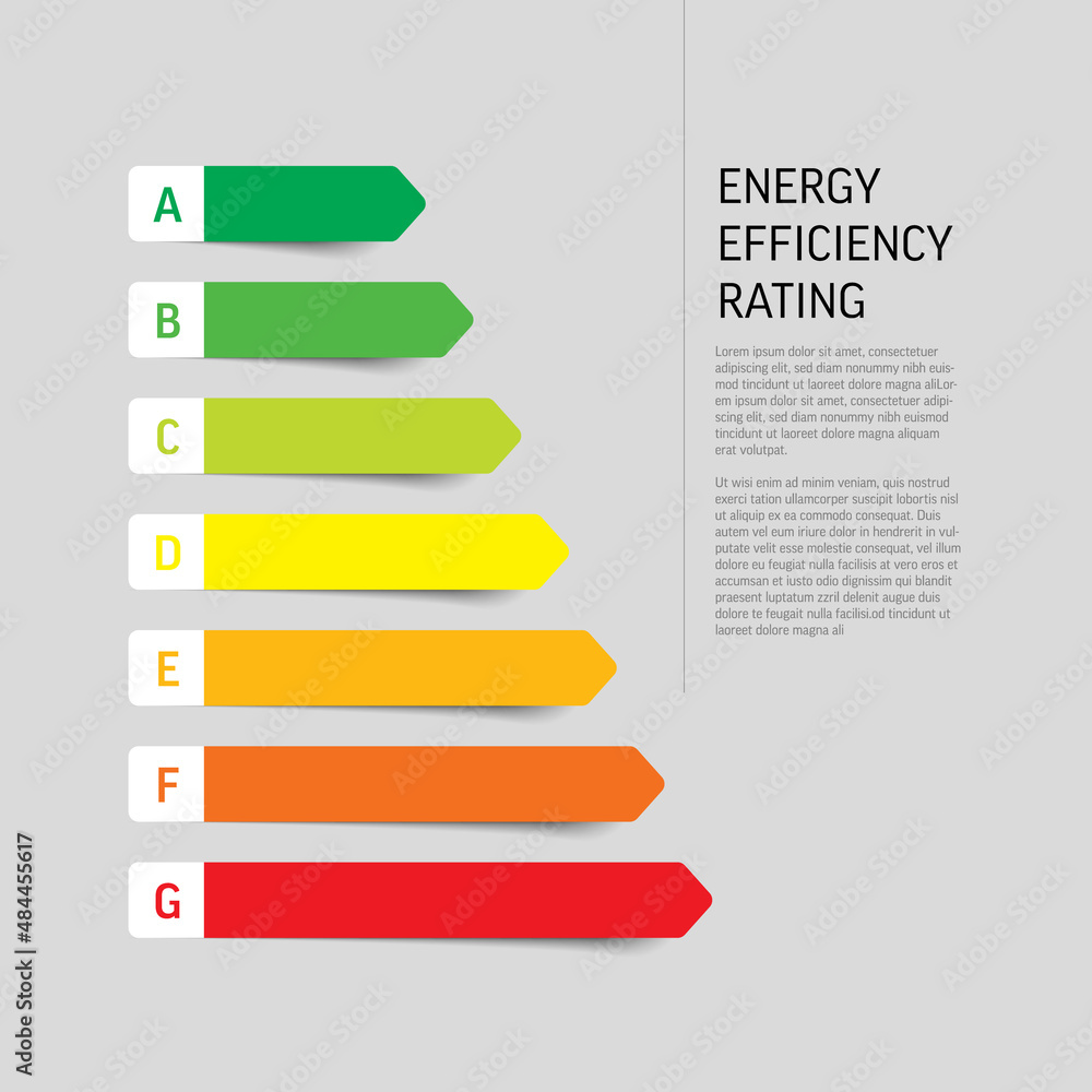 Energy efficiency graph schema labels template Stock Vector | Adobe Stock