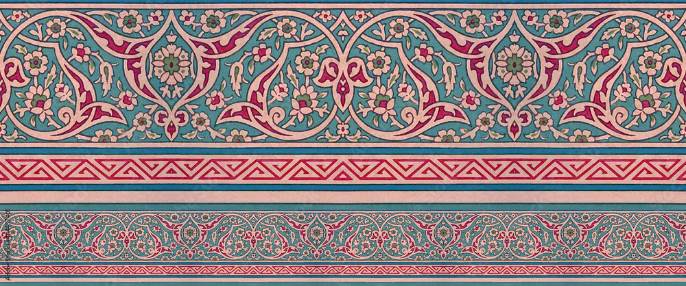 Traditional seamless indian border for textile design Stock ...