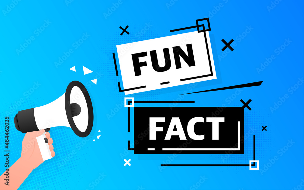 Megaphone blue banner with fun fact sign. Vector illustration Stock ...