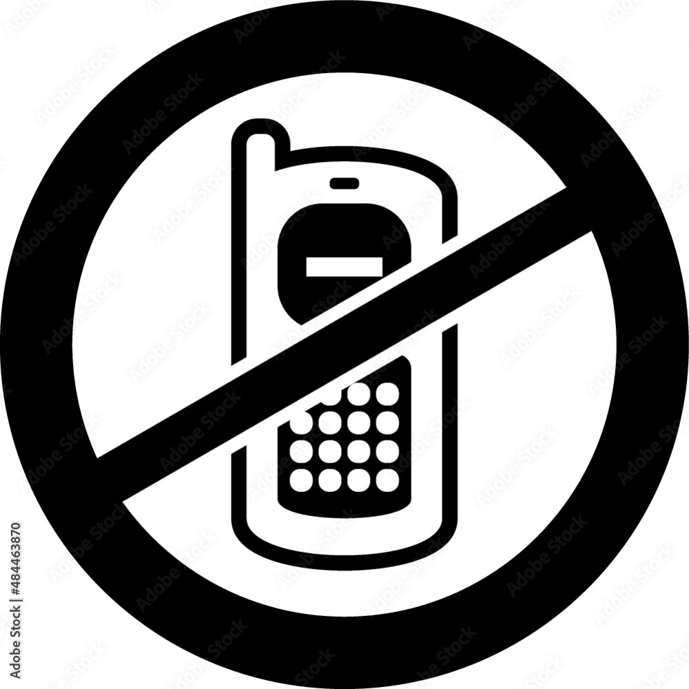 Keep silence. No mobile phones allowed. Calls prohibited. Crossed ...