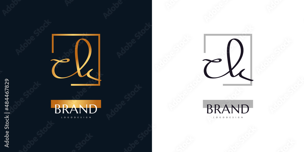 Initial CK Logo Design with Elegant Gold Handwriting Style. CK ...