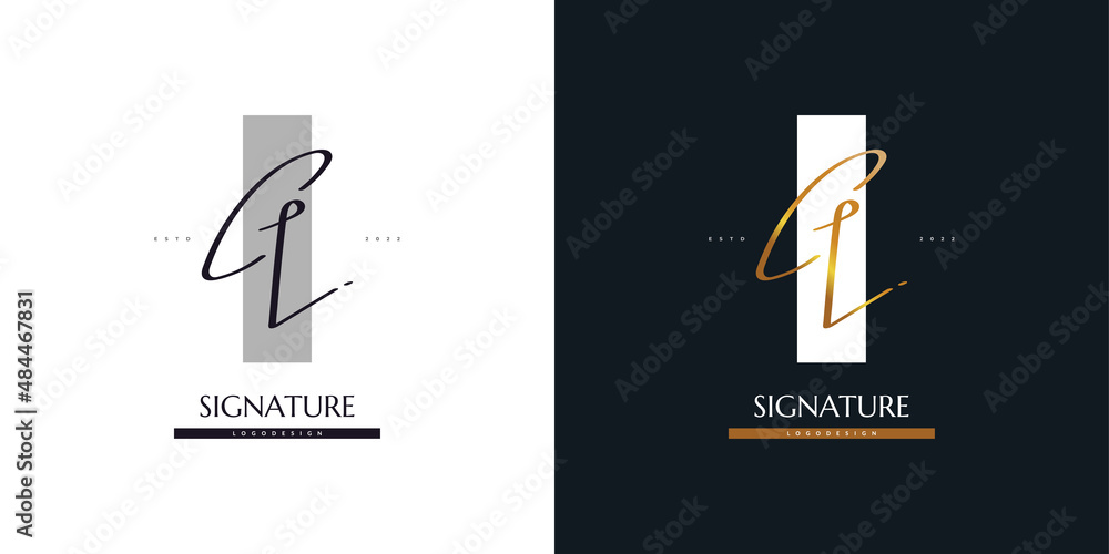 Initial CL Logo Design with Elegant Gold Handwriting Style. CL ...