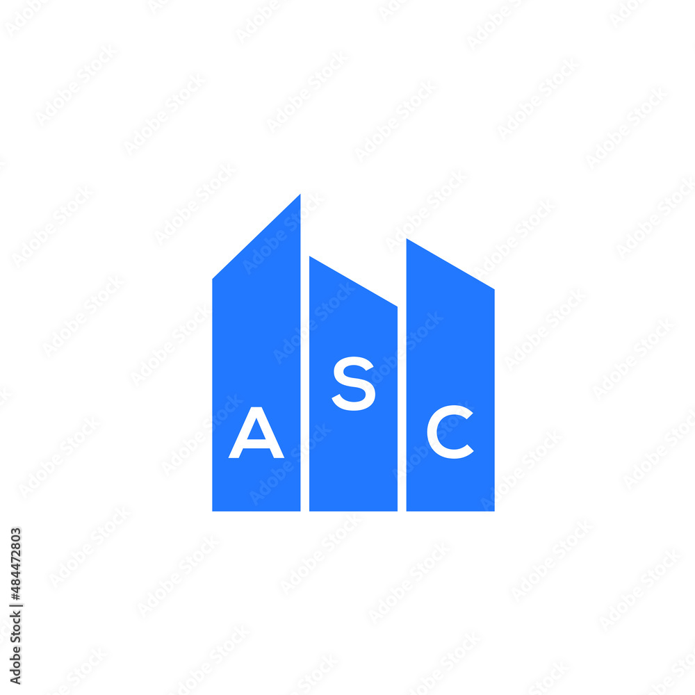 ASC letter logo design on black background.ASC creative initials letter ...