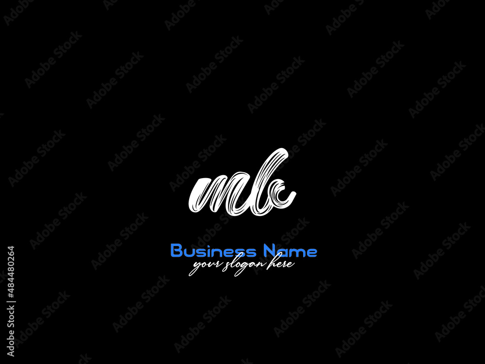 initial Signature MB Brush Logo, Brush and signature Mb letter logo ...