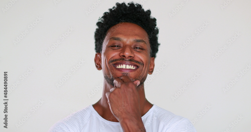 African American laughing and smiling out loud portrait face, emotional ...