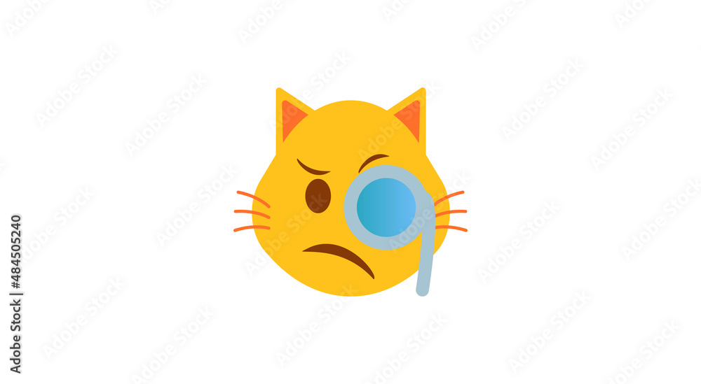 Vector Sphinx Cat Vintage. Cat face with Monocle emoji Stock Vector ...