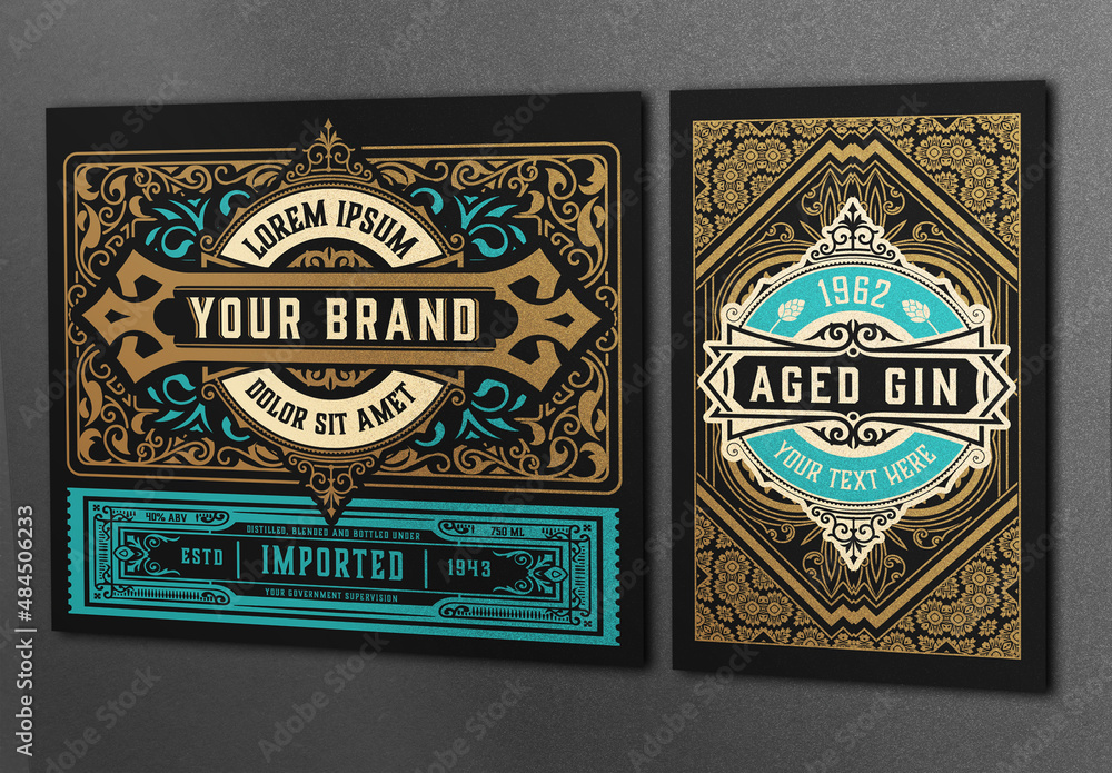 Set of 2 Vintage Labels for Packing Stock Template | Adobe Stock